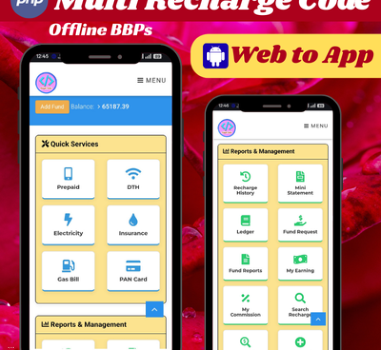 RYL103 Regular Recharge Software Offline BBPs with Mobile UI Responsive ...